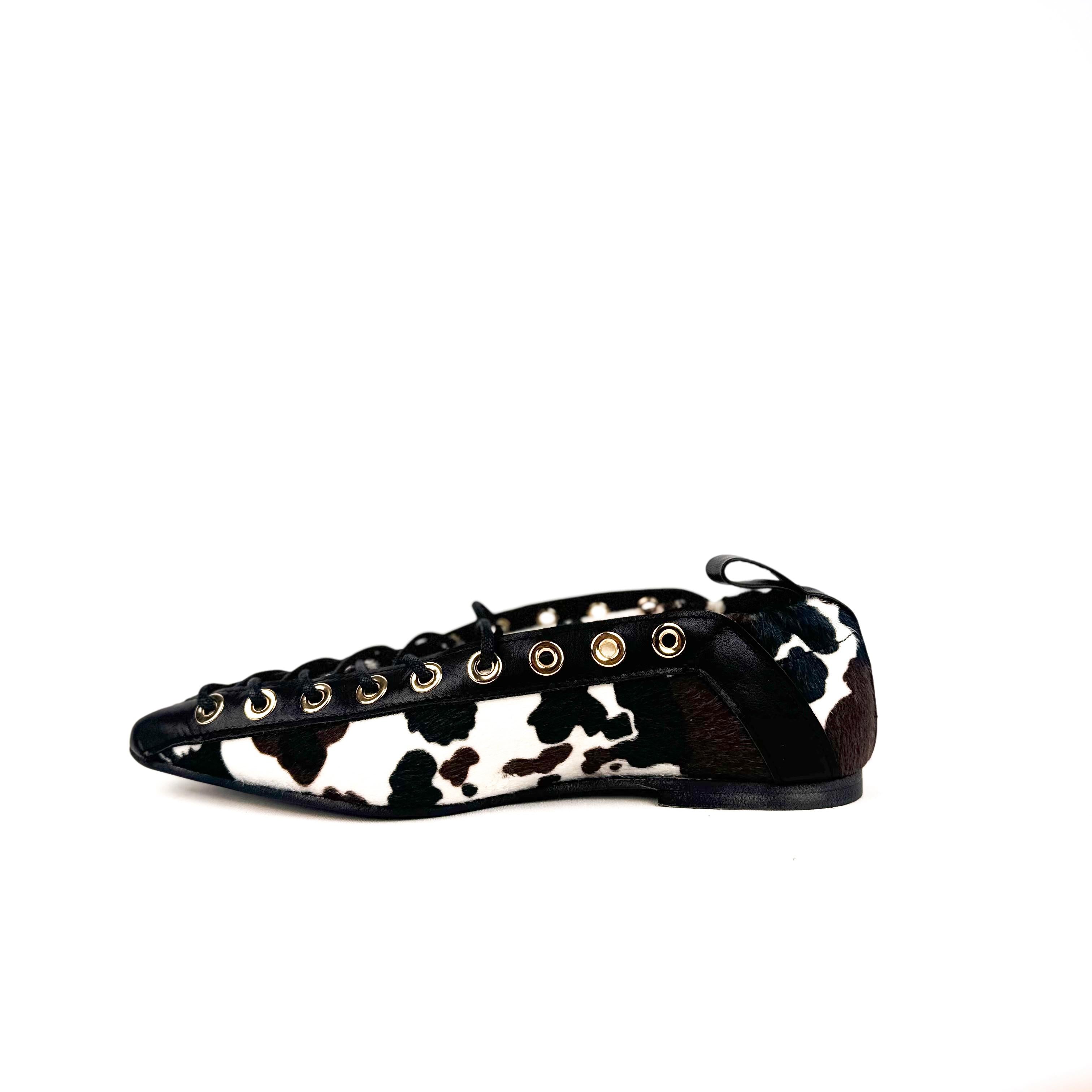 Ballerina a punta in pelle ''moo mood'' - Yuli New – Citarelli Calzature